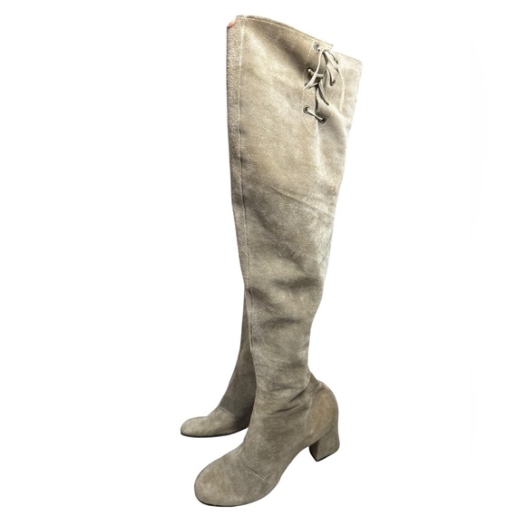 Vintage | Shoes | Vintage Over The Knee Suede Tan Boots Creative Made ...